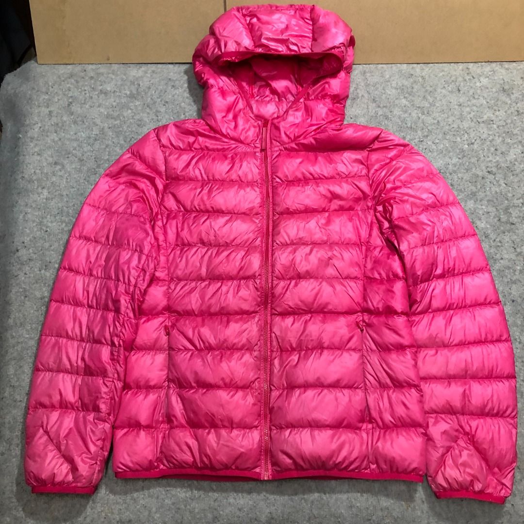UNIQLO Ultra Light Hooded Puffer Jacket Hot Pink Womens Large, Women's ...