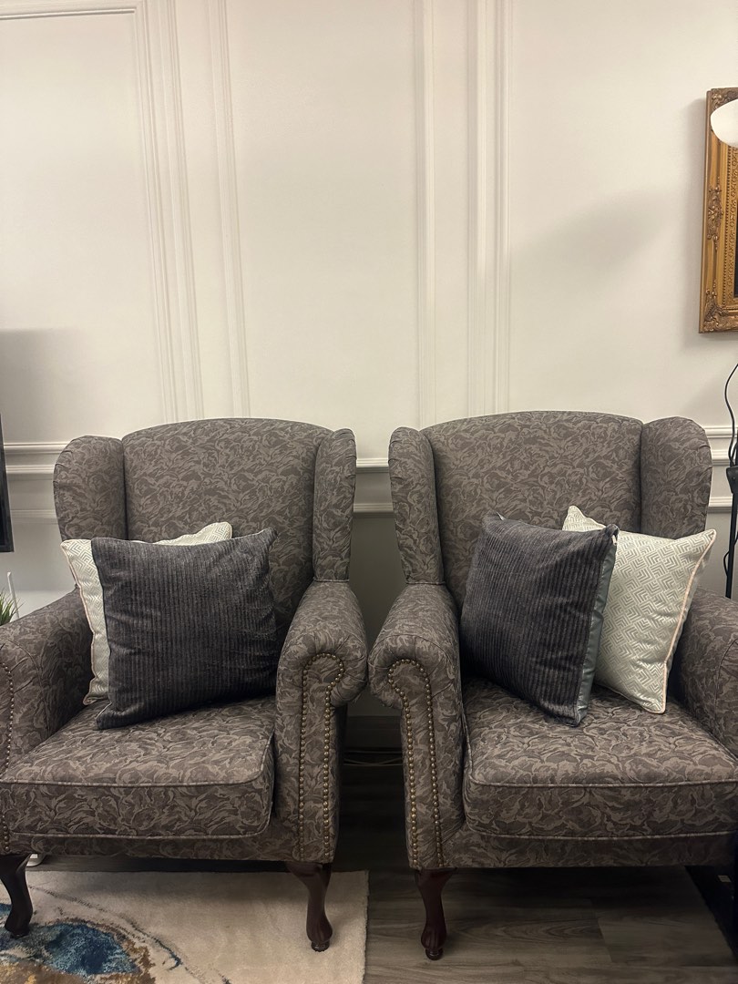 2 x Fella Design Gracie Wing Chair , Furniture & Home Living, Furniture ...