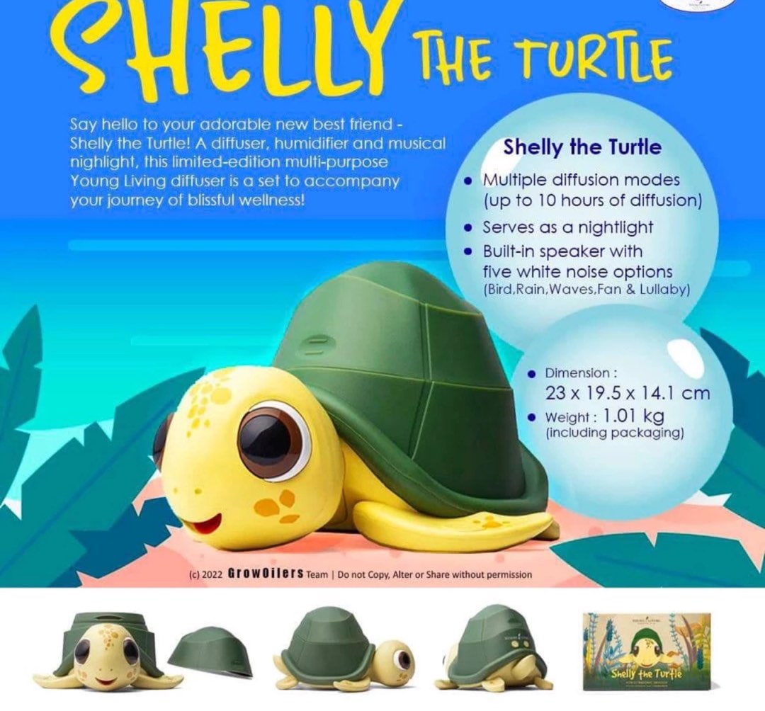 Young Living Shelly the Turtle Kids Ultrasonic Diffuser, Furniture ...