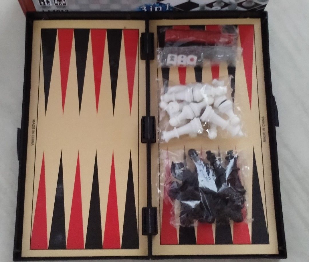 3 in 1 Magnetic Chess, Checkers, Backgammon / Wooden Chinese Chess ...