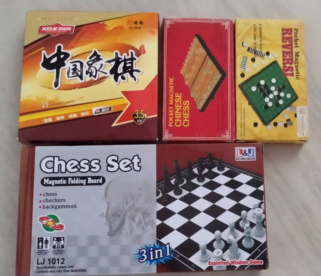 3 in 1 Magnetic Chess, Checkers, Backgammon / Wooden Chinese Chess ...