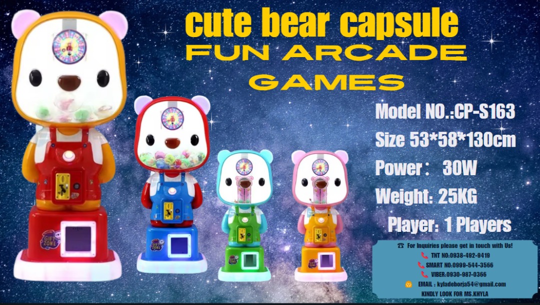 ARCADE GAMES CUTE BEAR CAPSULE, Everything Else, Looking For on Carousell