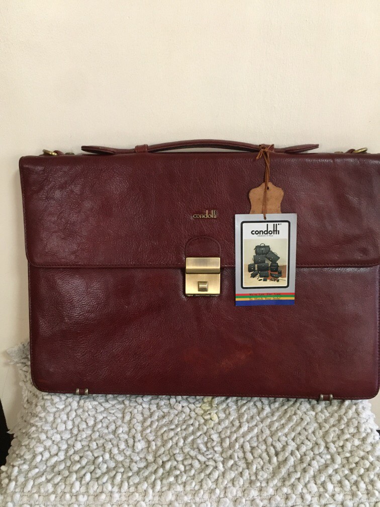 Authentic Condotti Massenger Briefcase leather Bag Italian, Luxury ...
