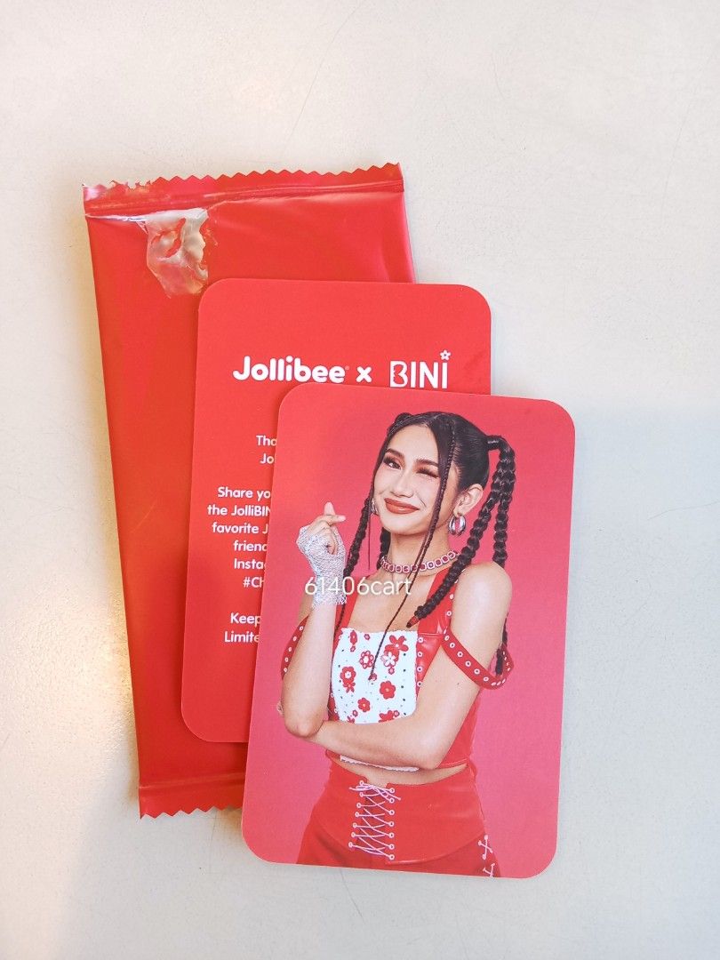 Bini Sheena Jollibee photocard (jollibini pc poca card heart), Hobbies ...