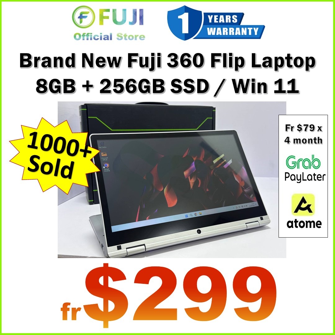 Brand New Fuji 360 Flip + Touch Screen Laptop - 256GB SSD + 8GB RAM ...