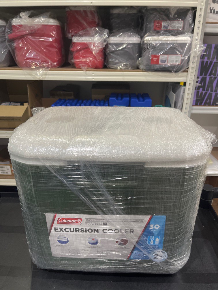 Coleman Cooler Box 30QT 28L Olive, Sports Equipment, Hiking & Camping ...