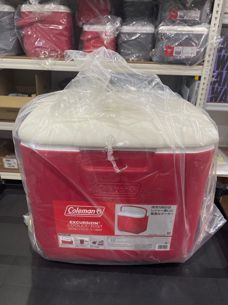 Coleman Cooler Box 30QT 28L Red, Sports Equipment, Hiking & Camping on ...