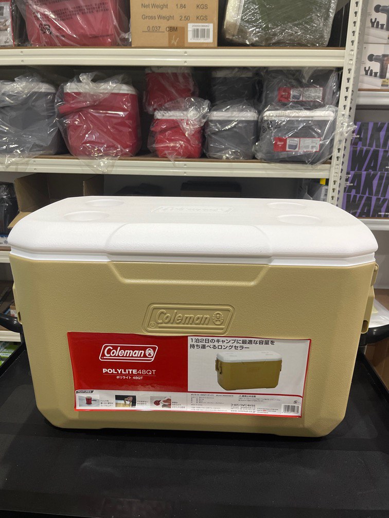 Coleman Cooler Box 48QT 45L Beige, Sports Equipment, Hiking & Camping ...