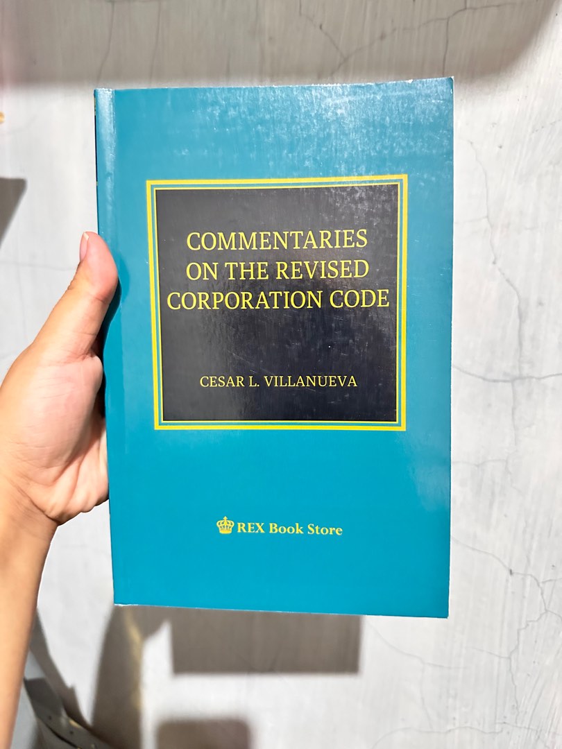 Commentaries on the Revised Corporation Code by Villanueva, Hobbies ...