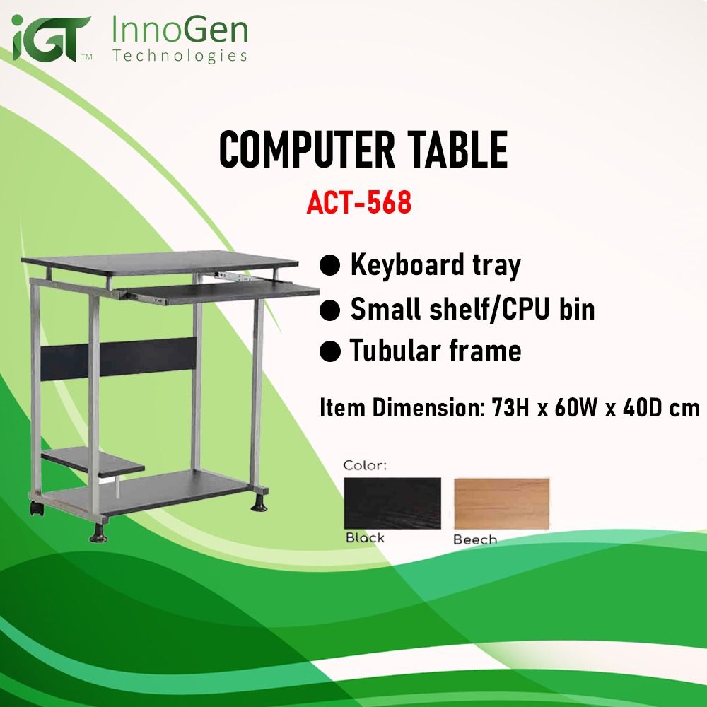 Computer Table ACT-568, Furniture & Home Living, Office Furniture ...