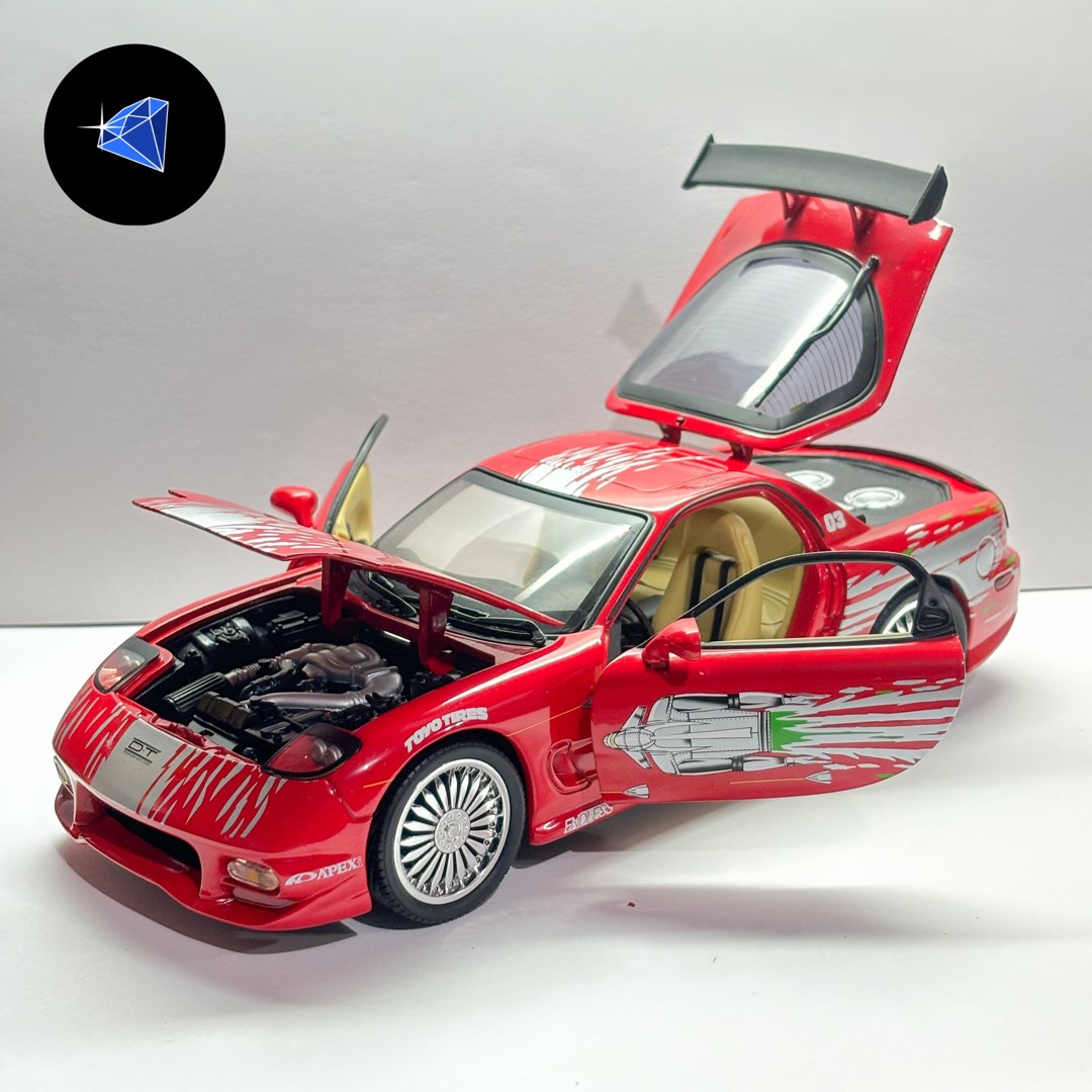 FAST & FURIOUS RX-7 Dominic Toretto Diecast Official Movie Merchandise (Skala 1:18), Toys ...