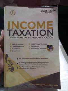 (2023-2024 Edition) Income Taxation Laws, Principles and Application by ...
