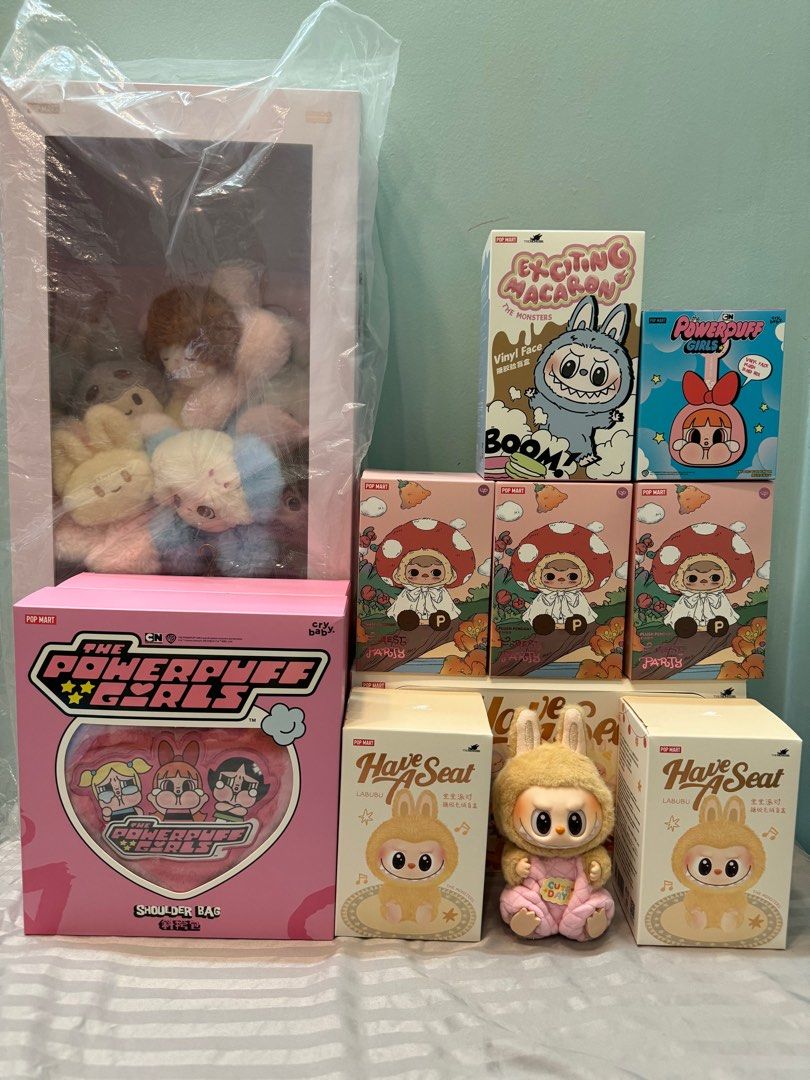 LABUBU HAVE A SEAT - MACARON, CRYBABY X POWERPUFF, PUCKY BLIND BOX ...