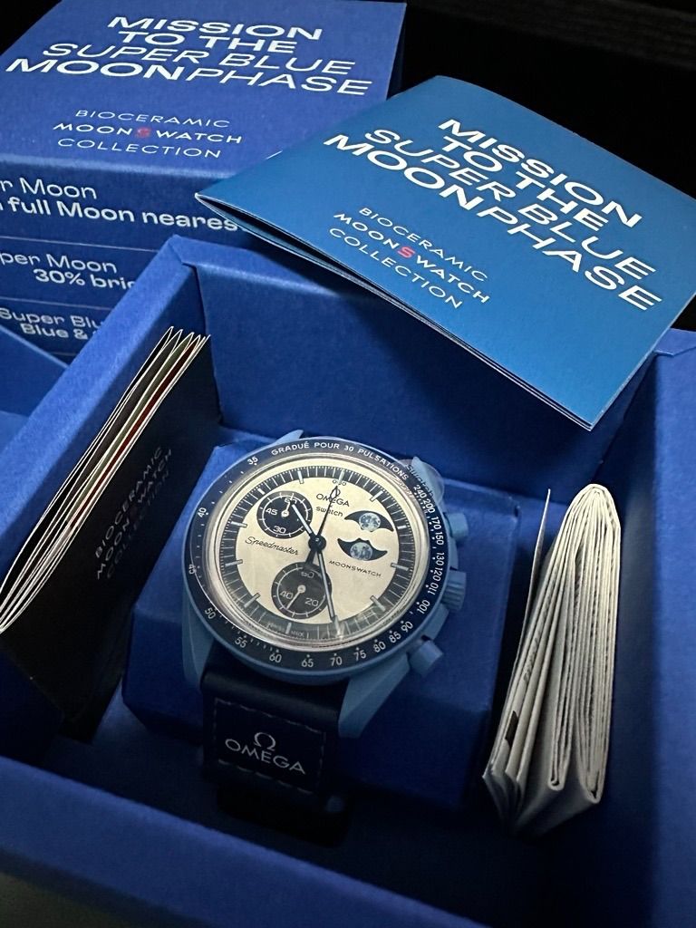 OMEGA x Swatch 最新Bioceramic MoonSwatch Mission To The Super Blue Moonphase 100%NEW, 名牌, 手錶 ...