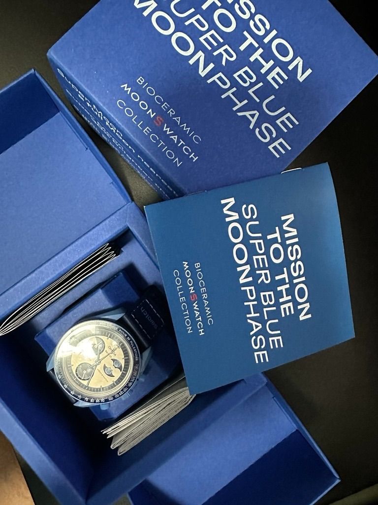 OMEGA x Swatch 最新Bioceramic MoonSwatch Mission To The Super Blue Moonphase 100%NEW, 名牌, 手錶 ...