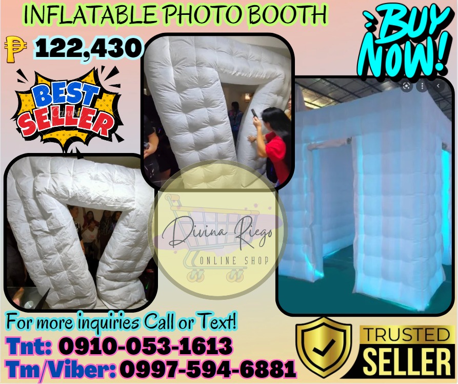 Portable Inflatable Photo Booth Enclosure Event Parties 360 Led Blow Up ...