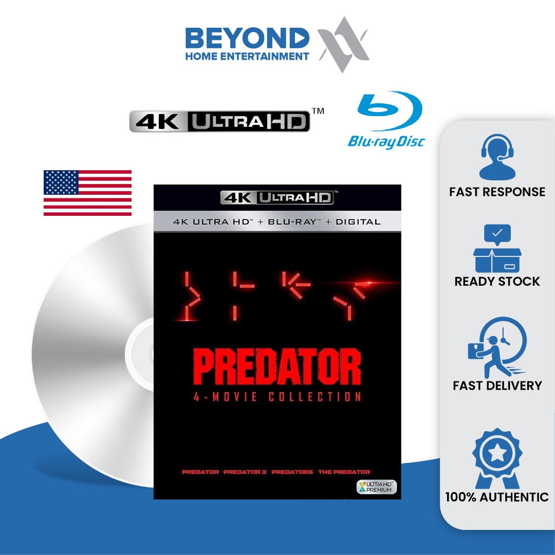 Predator 4-Film Collection [4K Ultra HD + Bluray], Hobbies & Toys ...