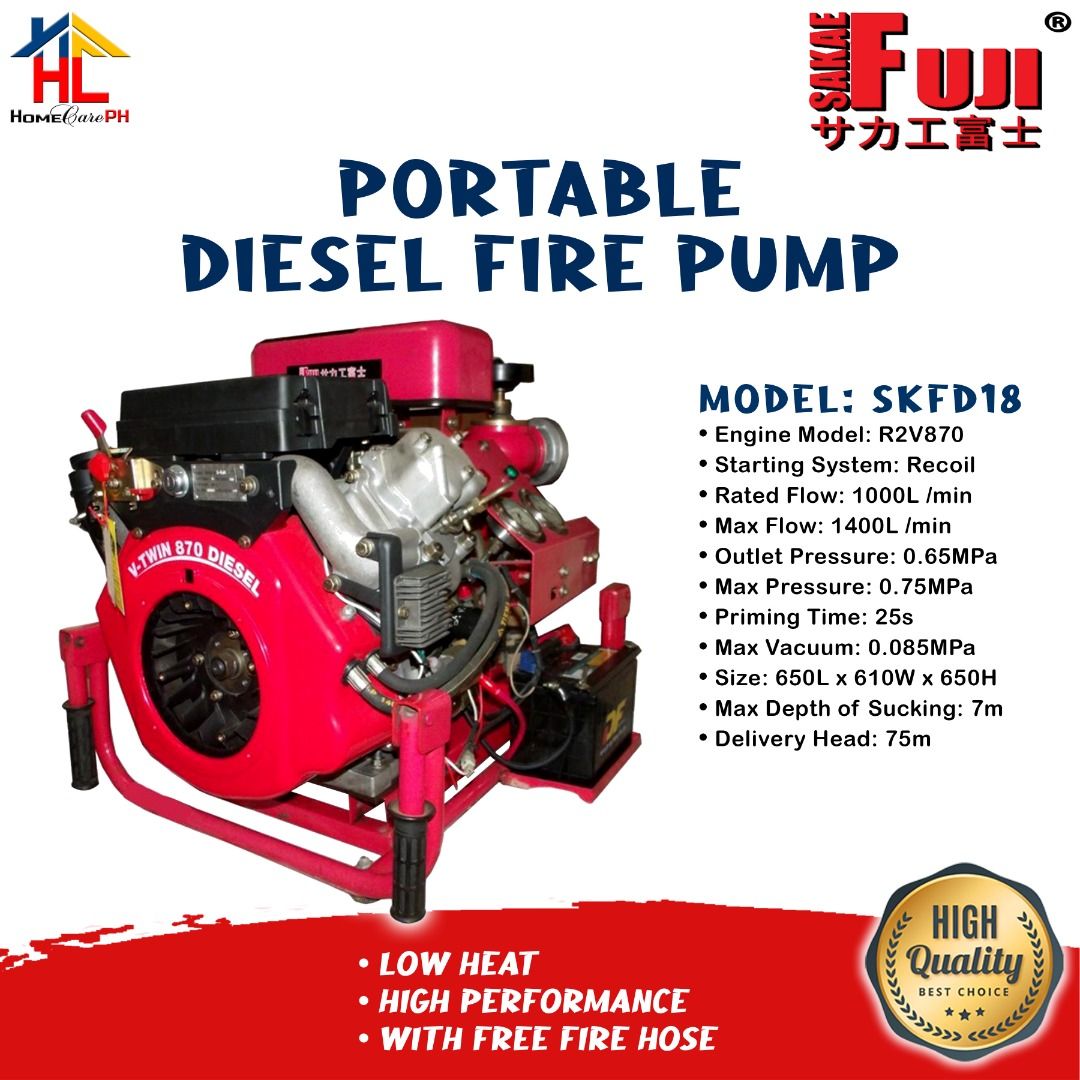 Sakae Fuji Portable Diesel Fire Pump SKFD18 on Carousell