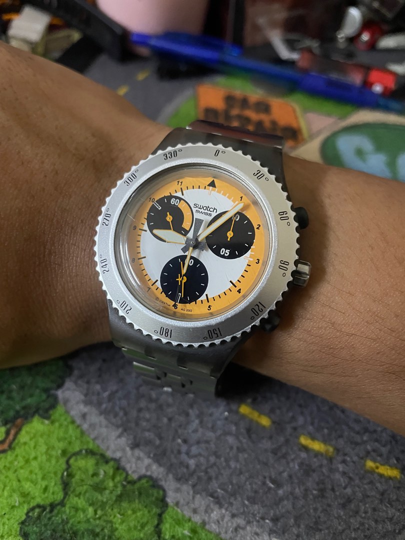 Swatch Irony Diaphane Chrono, Men's Fashion, Watches & Accessories, Watches on Carousell