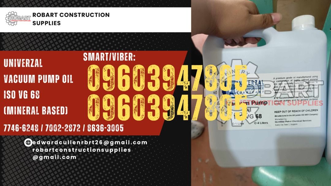 Univerzal Vacuum Pump Oil ISO VG 68 (Mineral Based), Commercial ...