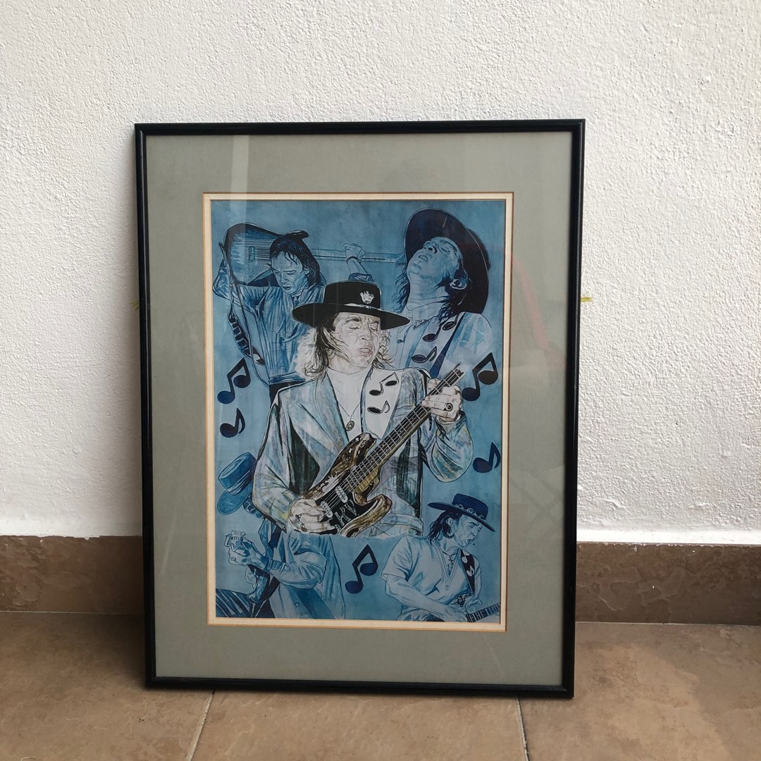Vintage Stevie Ray Vaughan Portrait Painting, Hobbies & Toys ...