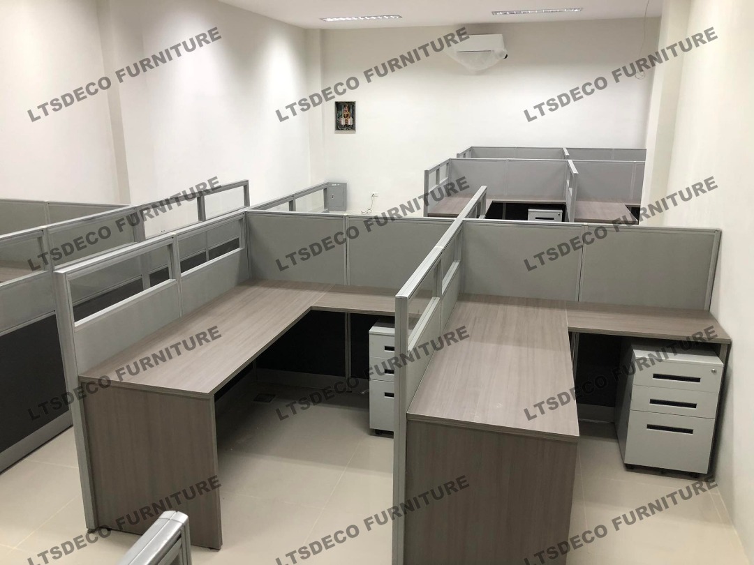 workstation with glass office partition furnitures, Furniture & Home ...