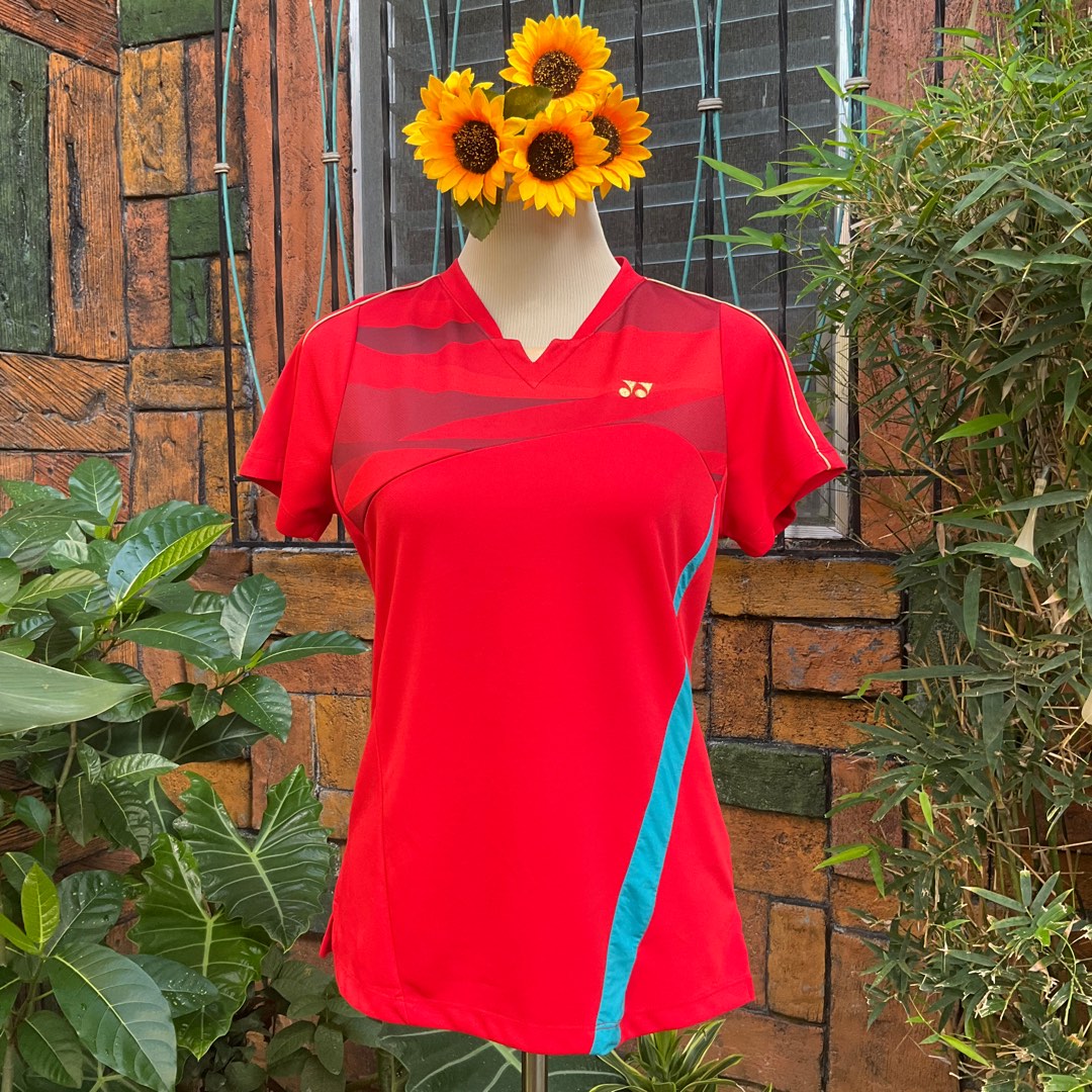 YONEX Badminton Top Red yonex tennis badminton shirt player top golf ...