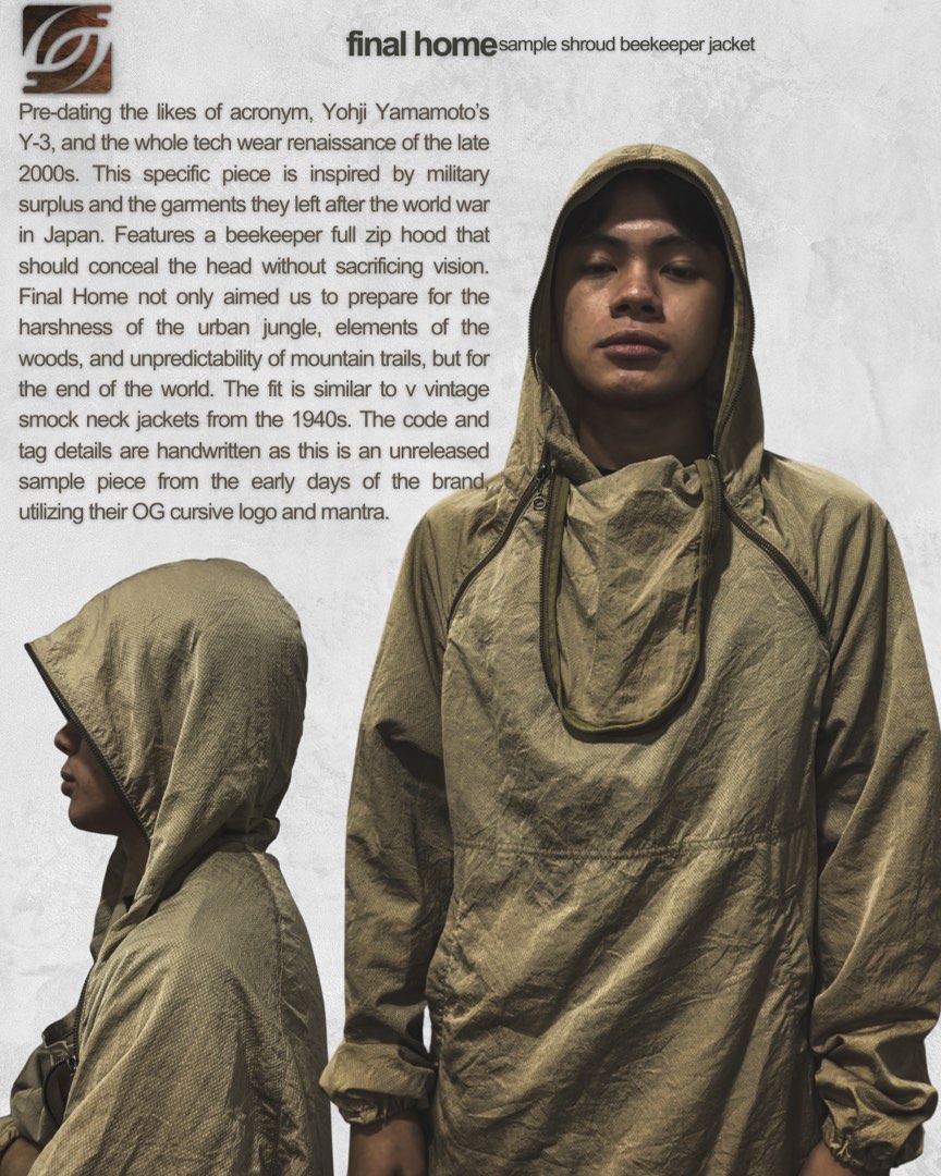 1998 Final Home Sample Shroud Beekeeper Windbreaker Jacket, Men's ...