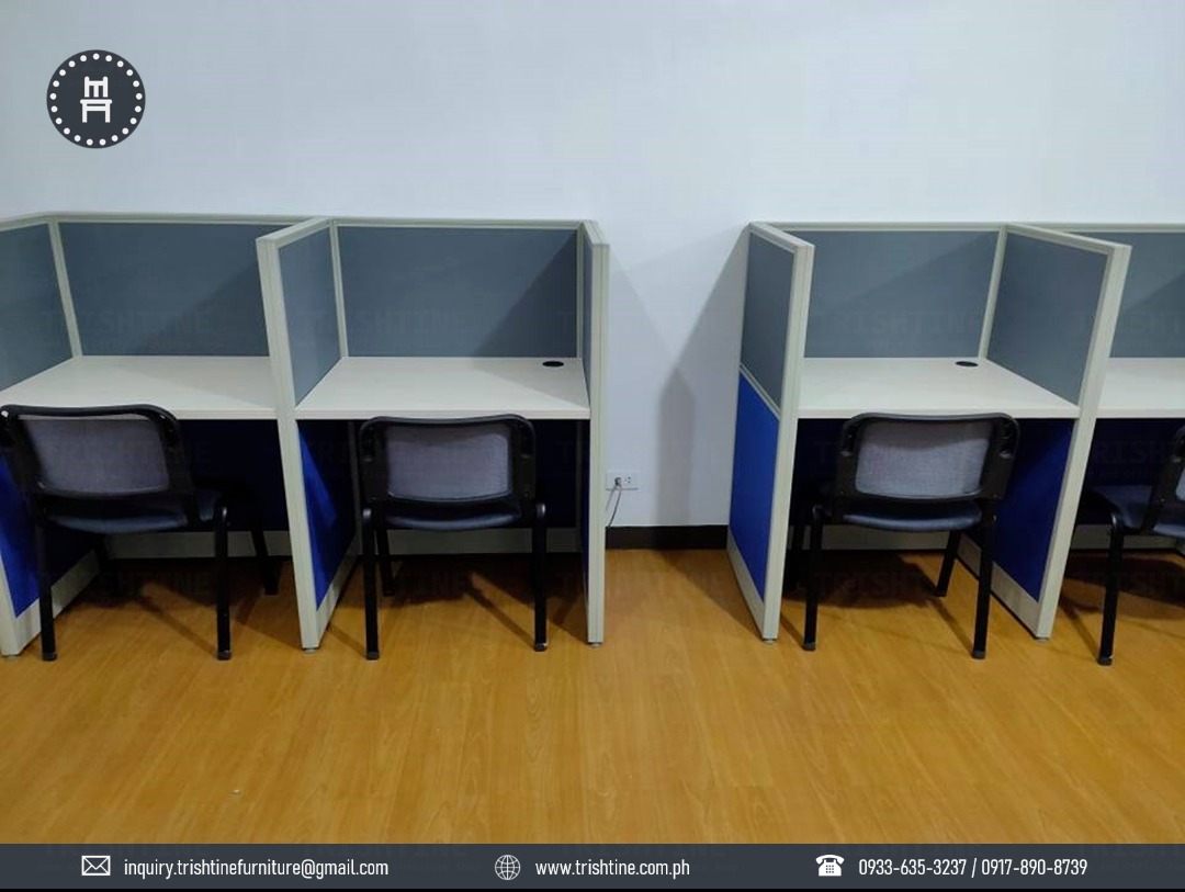 2-seater Linear Layout Workstation Beige Endtrims / Office Partition ...
