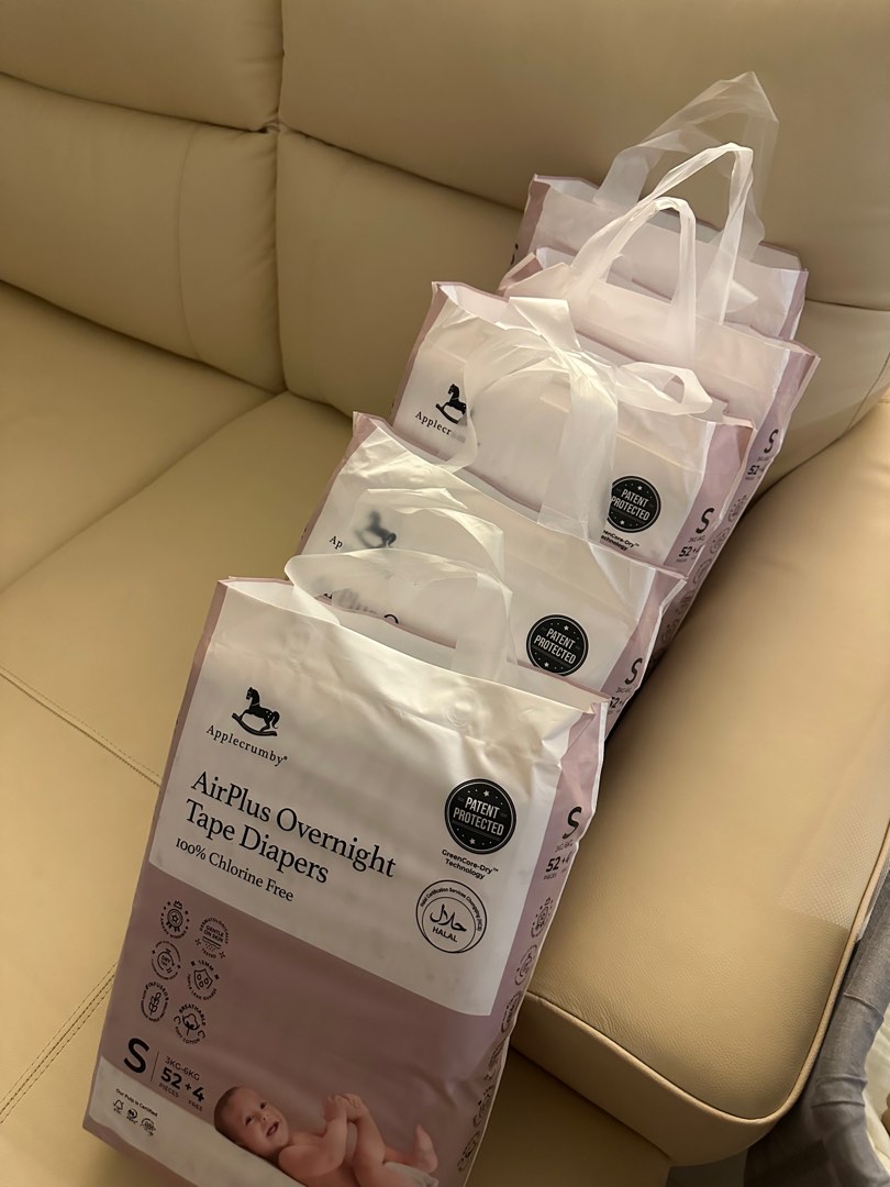 Applecrumby Overnight Tape Diapers, Babies & Kids, Bathing & Changing ...