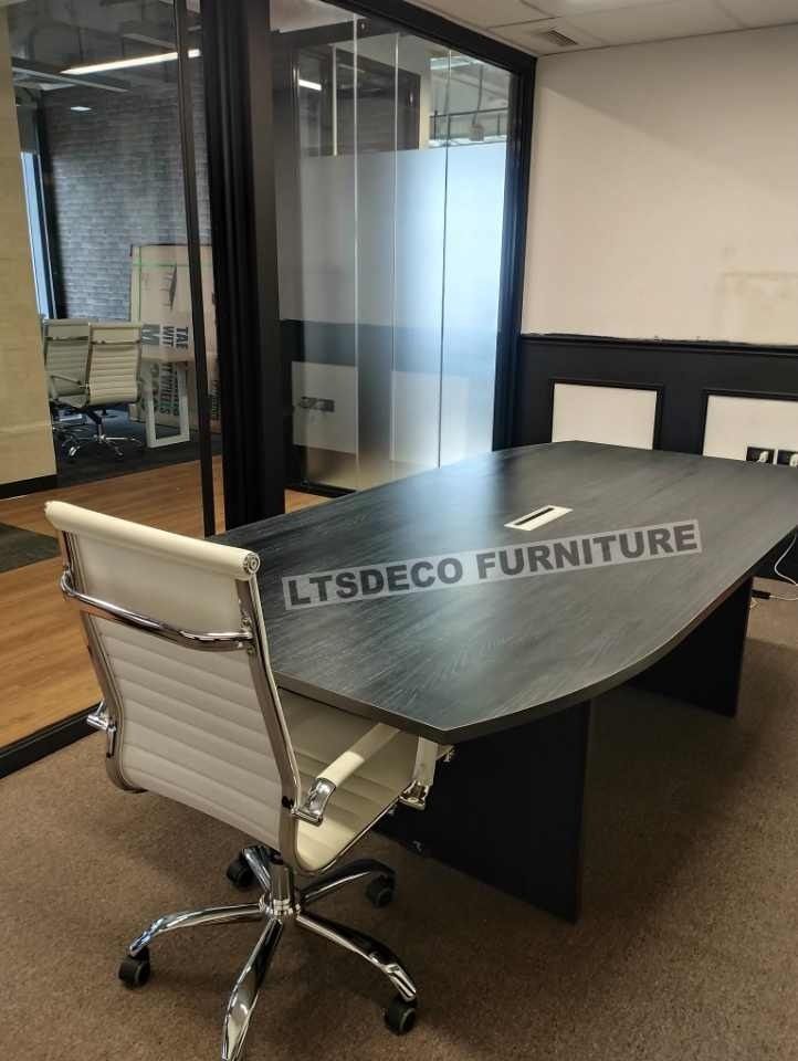 BOAT SHAPE CONFERENCE TABLE DESK OFFICE PARTITION FURNITURE LAMINATED ...