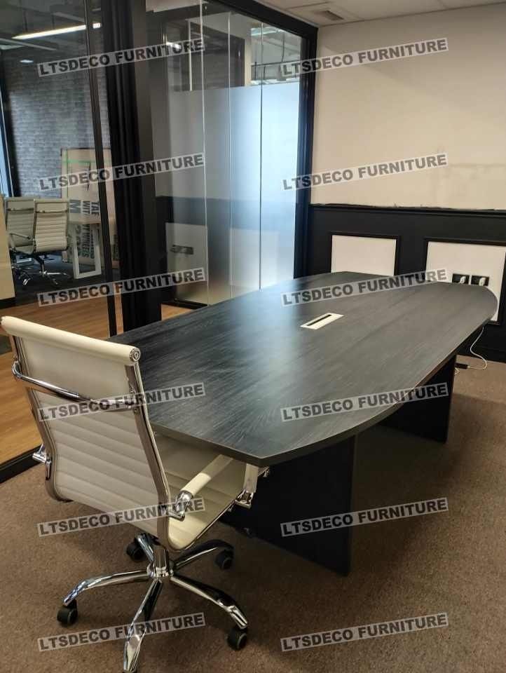 BOAT SHAPE CONFERENCE TABLE DESK OFFICE PARTITION FURNITURE LAMINATED ...