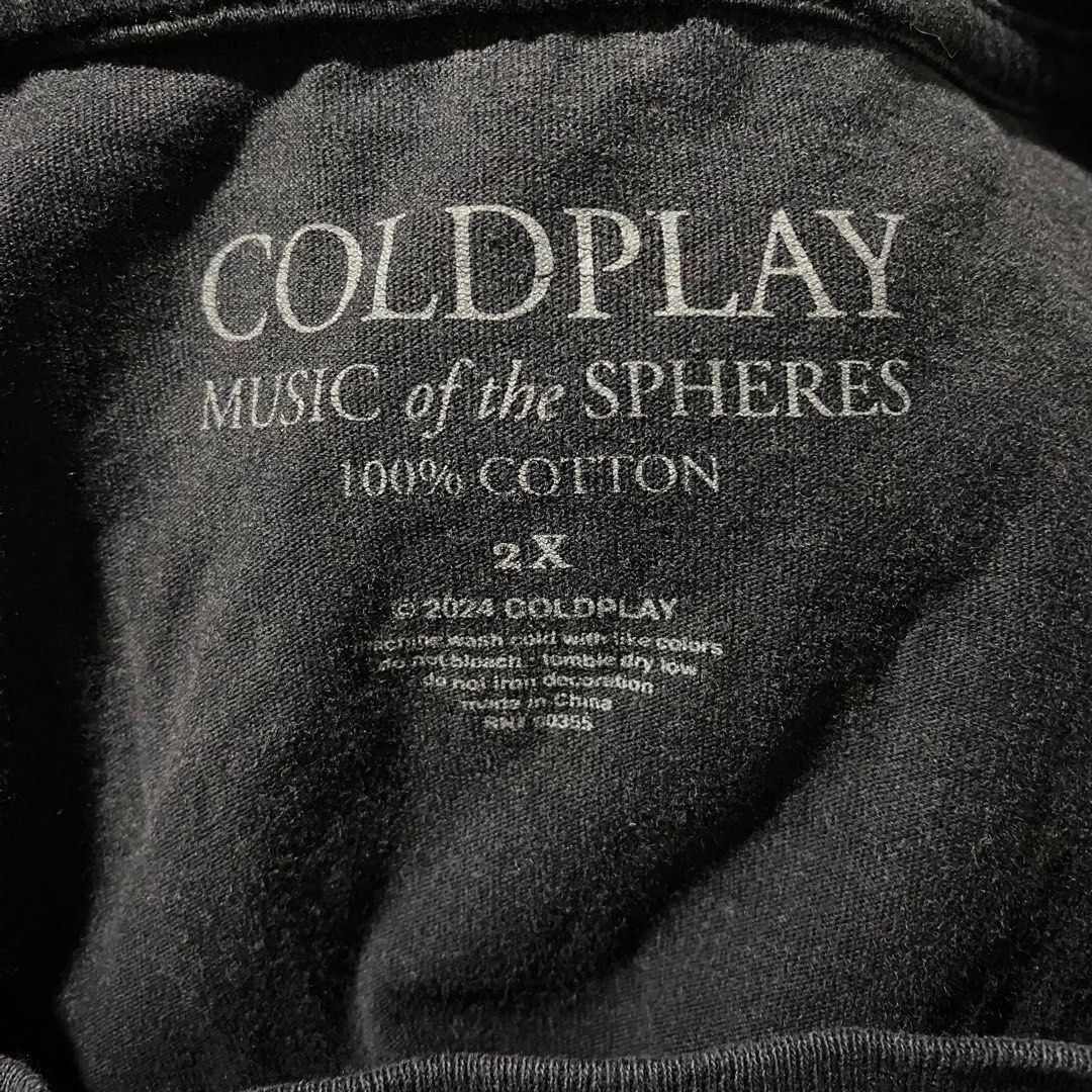 Coldplay "Alien Radio Music Of The Spheres World Tour 2024" Adult Tee ...