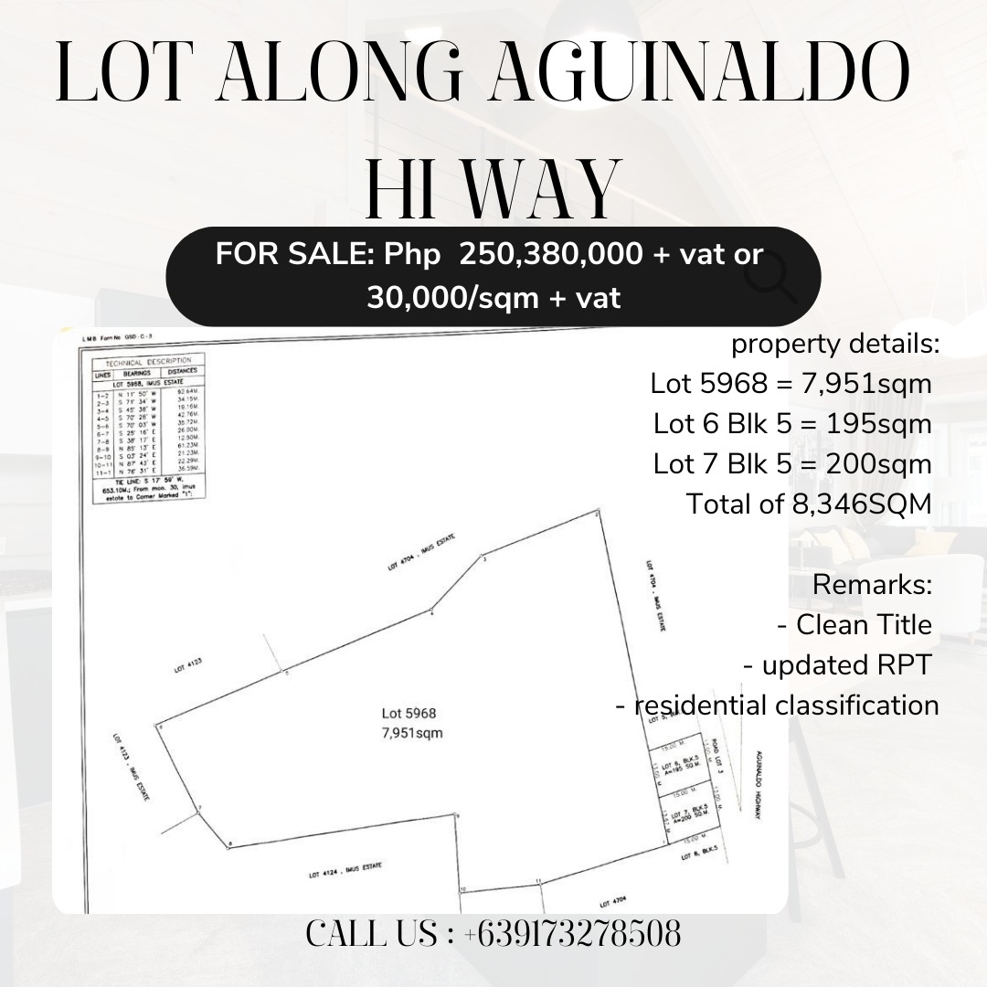 *direct listing* LOT FOR SALE ALONG AGUINALDO HIGHWAY CAVITE, Property ...