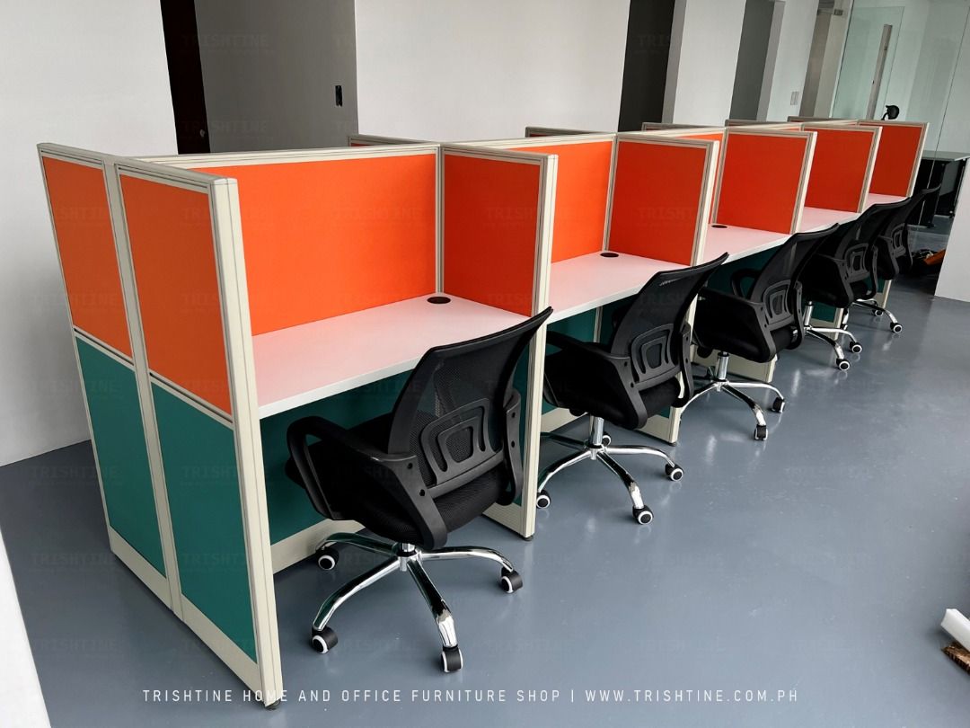 Fishbone Type Modular Partition Workstation Beige Endtrims / Office ...