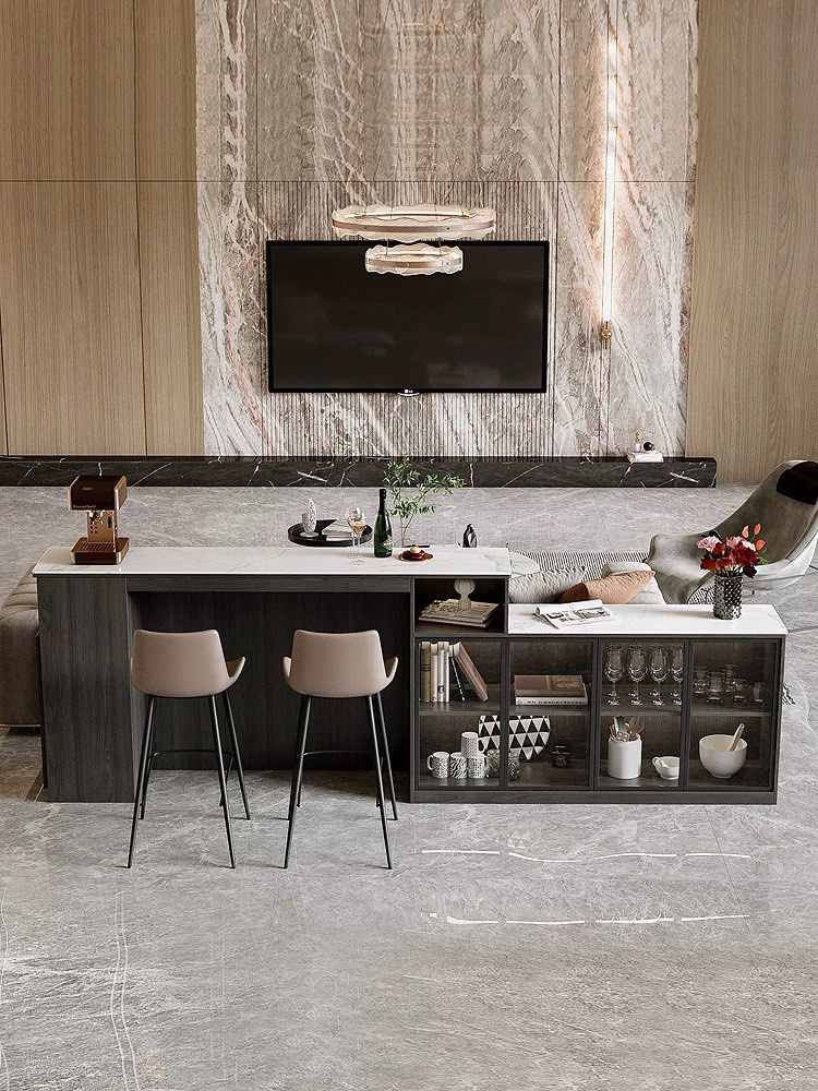 FRANCOIS Modern Sintered Stone Bar Table Cabinet, Furniture & Home ...