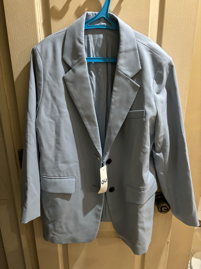 GU Japan Powder Blue Blazer (with tag), Women's Fashion, Coats, Jackets ...