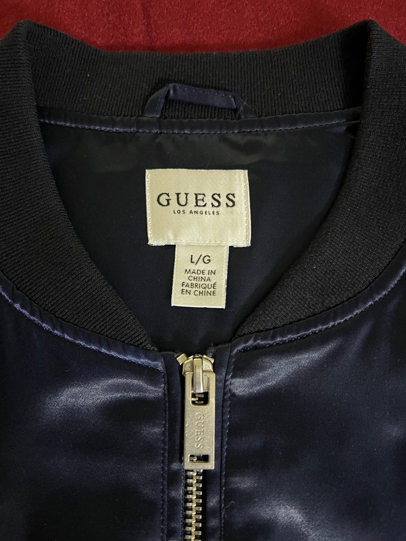 Guess Satin Bomber Jacket, Women's Fashion, Coats, Jackets and ...