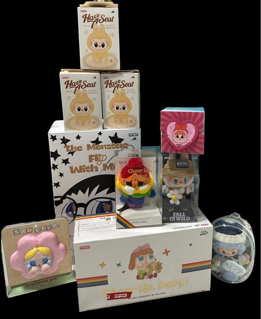 Labubu + Cry Baby + Flip with Me + Fall in Wild, Hobbies & Toys, Toys ...