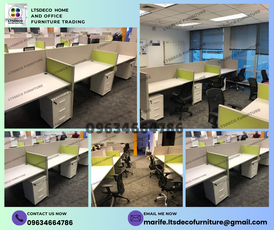 Linear tables workstation office partitions, Furniture & Home Living ...