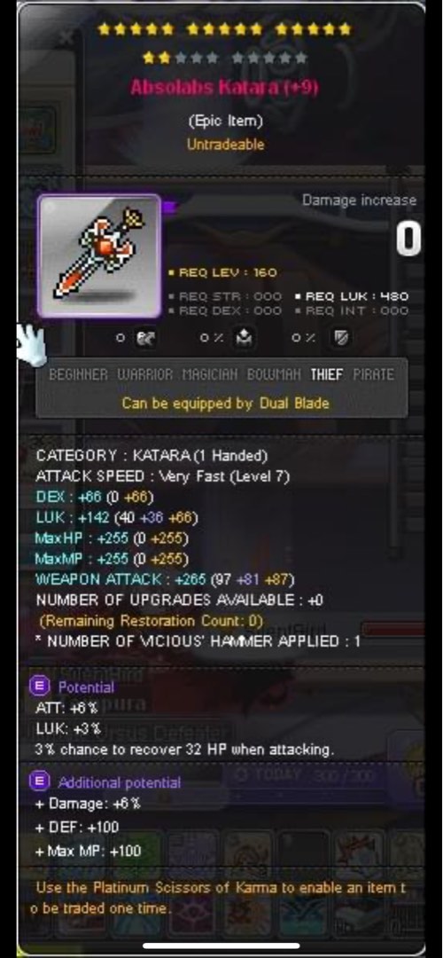 Maplesea 17* absolabs katara, Video Gaming, Gaming Accessories, In-Game ...