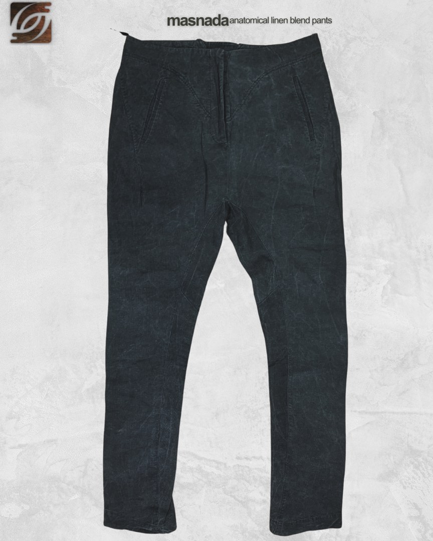 Masnada Anatomical Linen Blend Pants, Men's Fashion, Bottoms, Trousers on Carousell