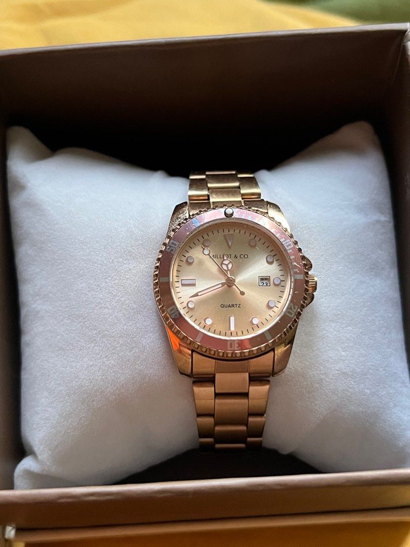 MILLIOT & CO ROSE GOLD STAINLESS STEEL STRAP WATCH, Women's Fashion ...