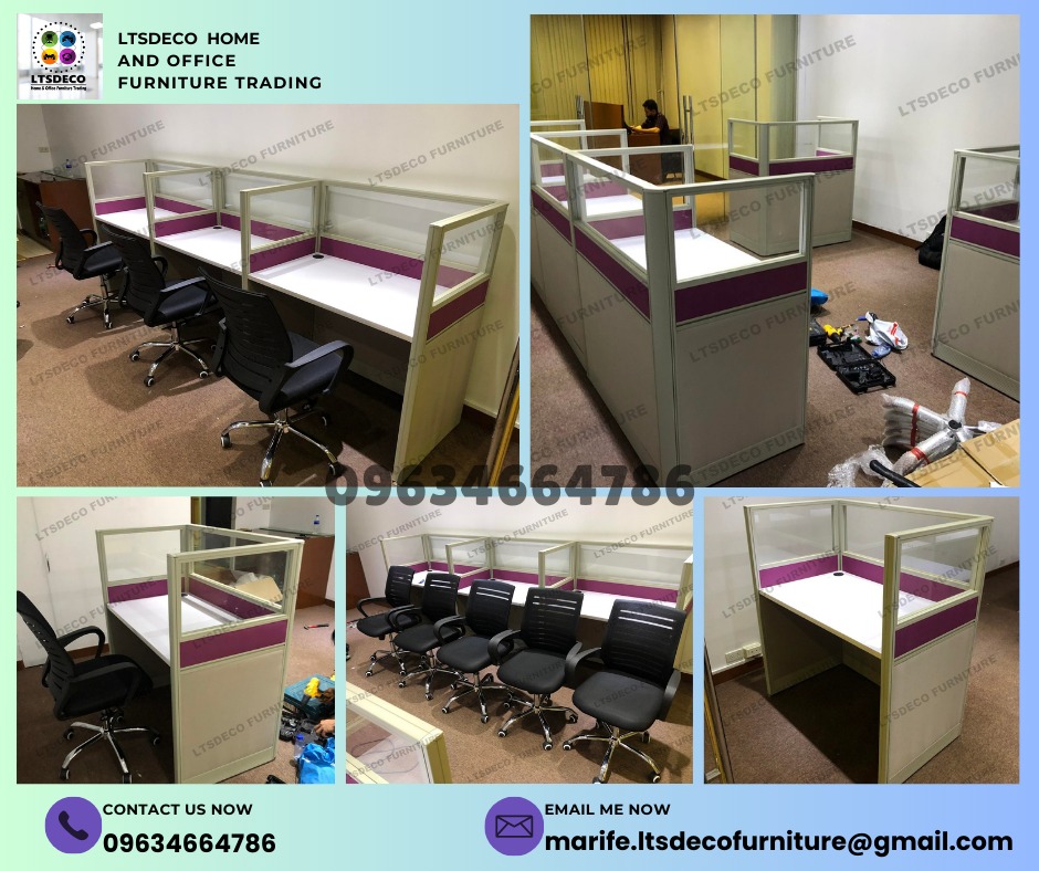 MODULAR OFFICE PARTITION WITH GLASS WORKSTATION TABLE FURNITURES ...