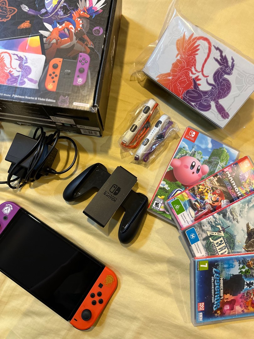 Nintendo Switch OLED Pokémon Scarlet & Violet Limited Edition, Video ...