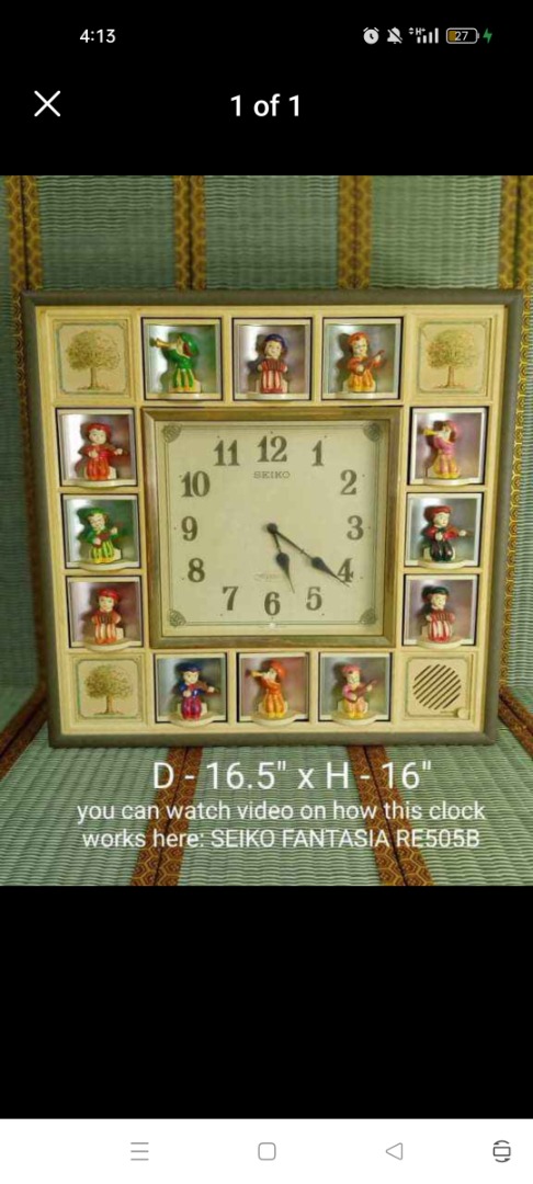 Seiko Fantasia Vintage Rare '70s RE505B Wall Clock, Furniture & Home ...