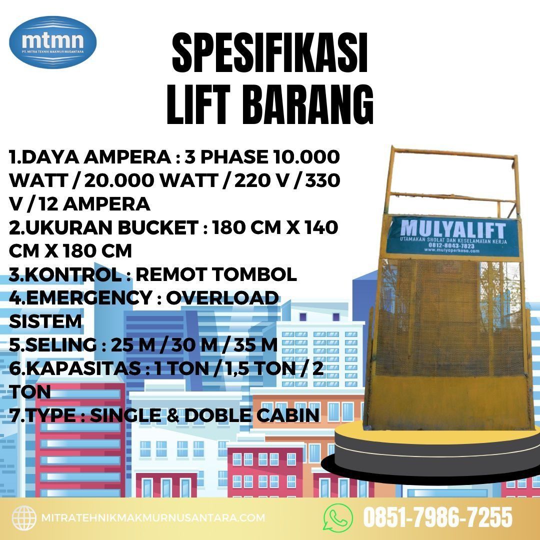 SEWA LIFT BARANG 2 TON / LIFT MATERIAL / LIFT SINGLE CABIN / LIFT ...