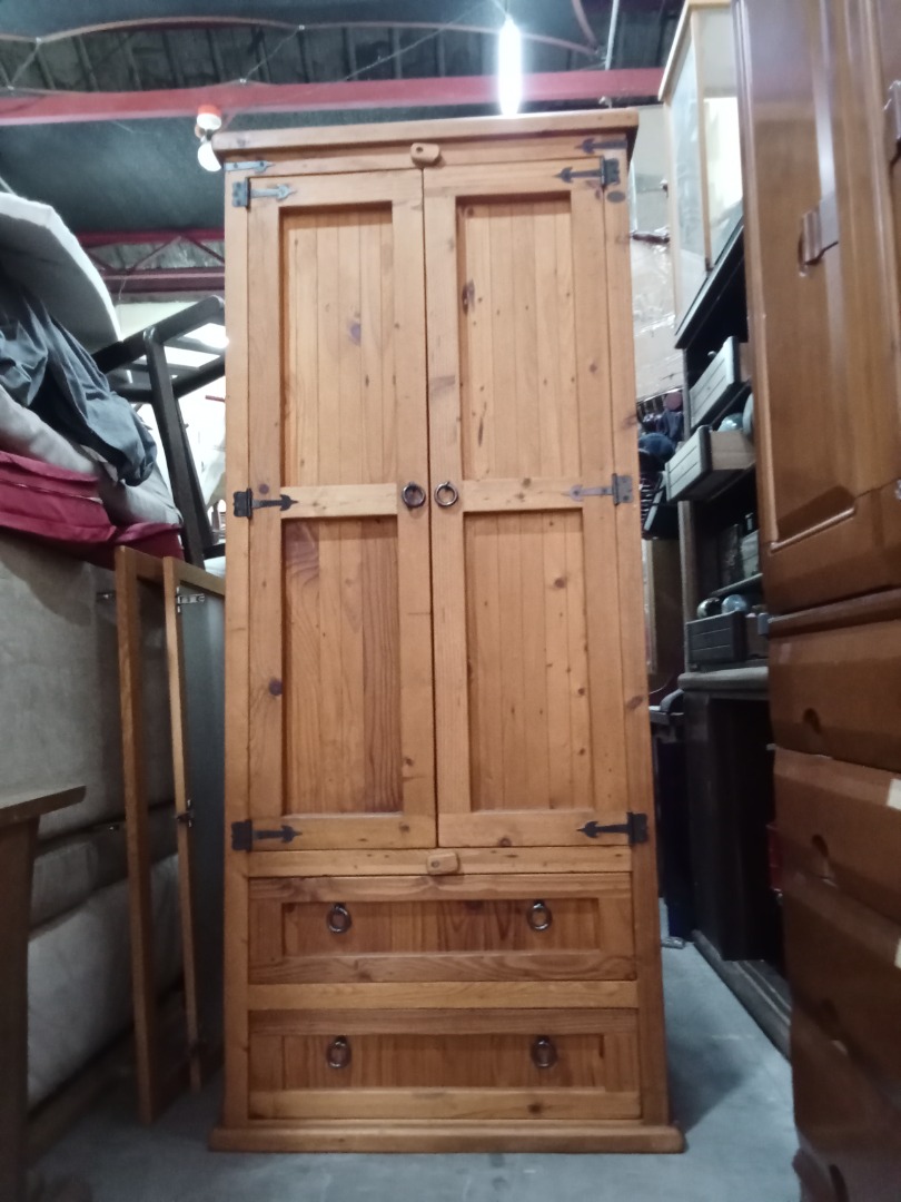 solid wood 2 door closet with 2 layer drawer japan surplus, Furniture ...