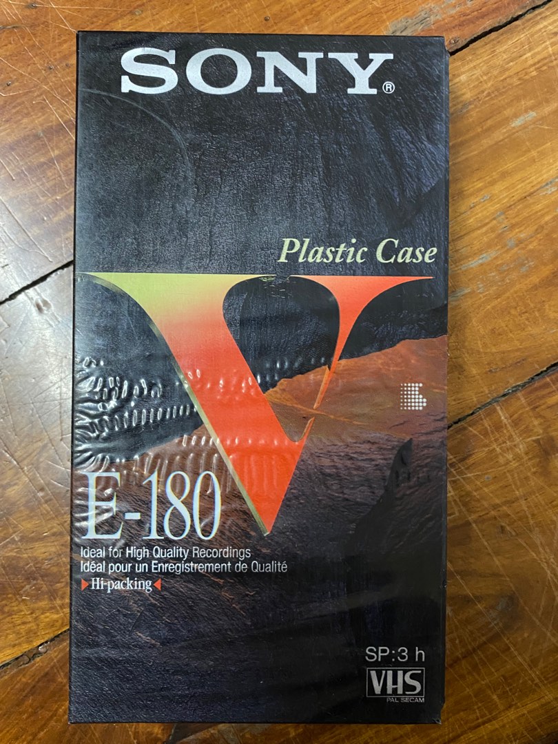 SONY V E-180 VHS 1 Plastic Case Video Cassette Tapes BRAND NEW / SEALED - Original PAL SECAM VHS ...