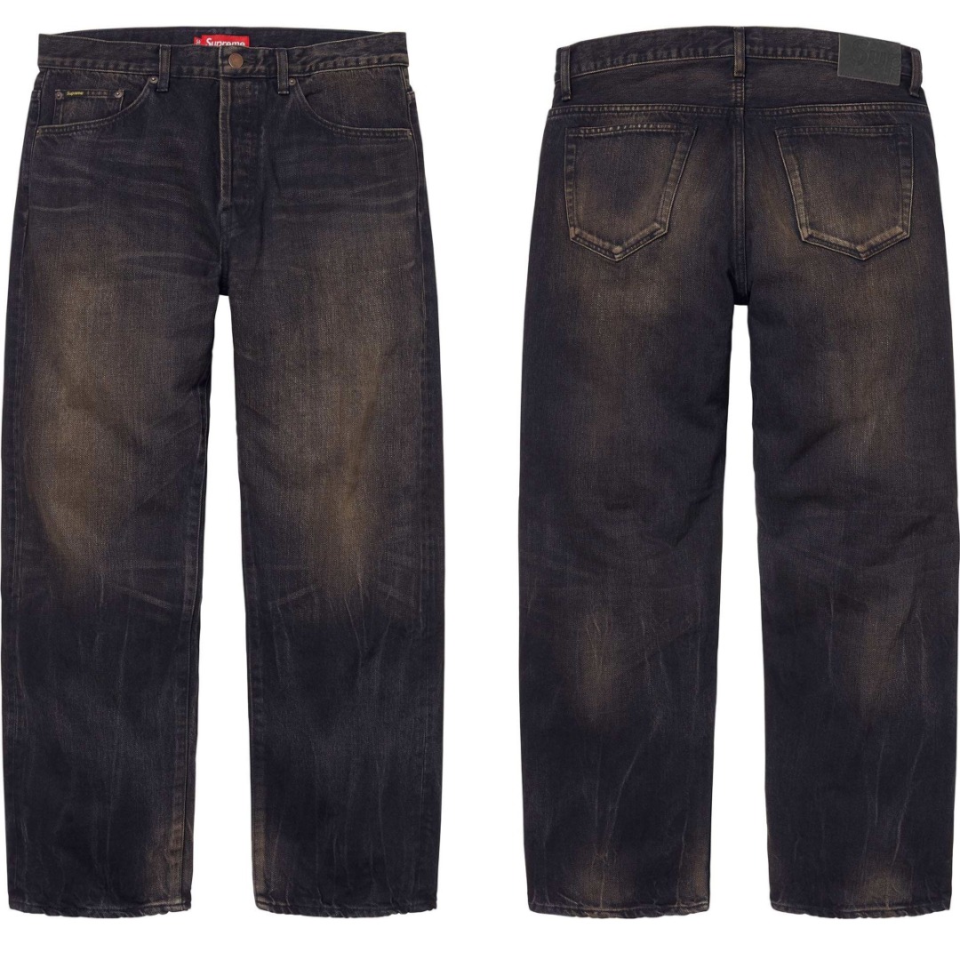 supreme jeans regular/rigid/loose fit/baggy/distressed/selvage fw 24 ...